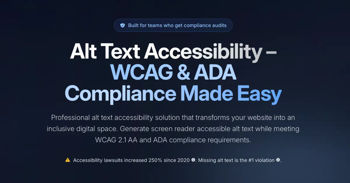 Free Website Accessibility Audit: Check Alt Text & WCAG Compliance